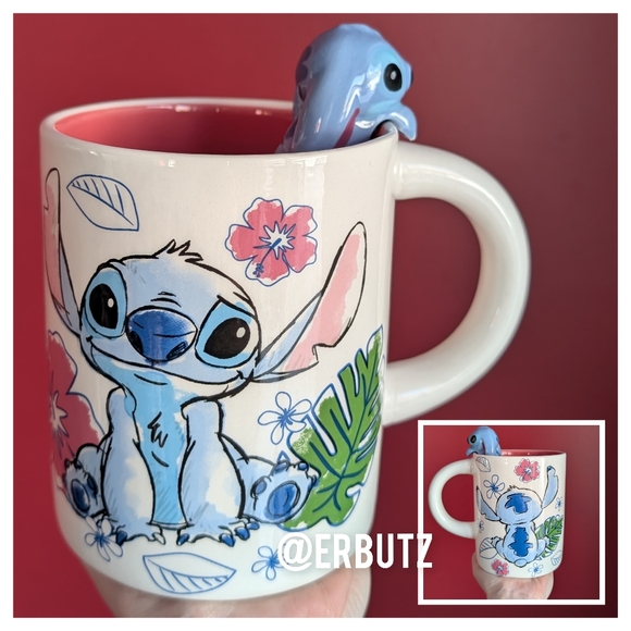 Disney | Dining | Disney Lilo Stitch Double Sided Stitch Mug Hibiscus ...